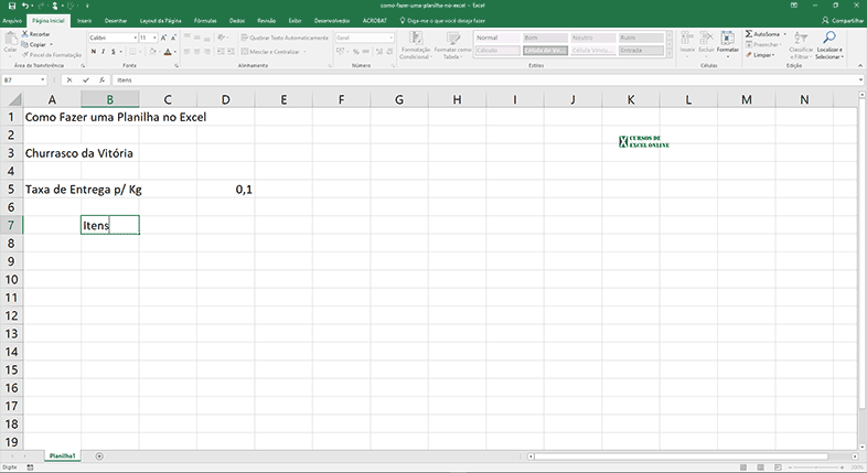Como criar uma planilha no Excel passo a passo | Cursos de Excel Online